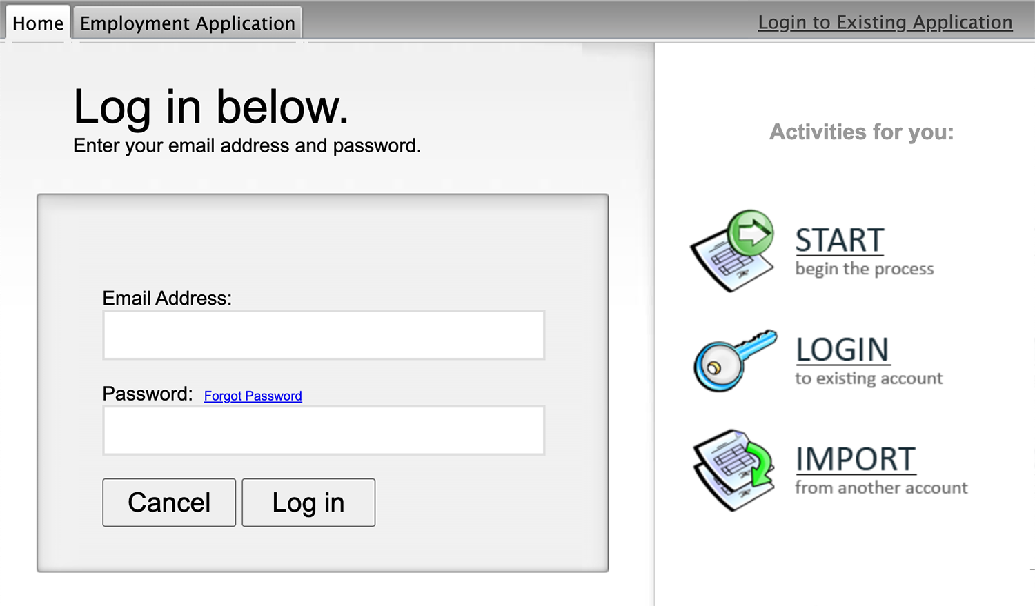 Where to Log In – Applicant Help