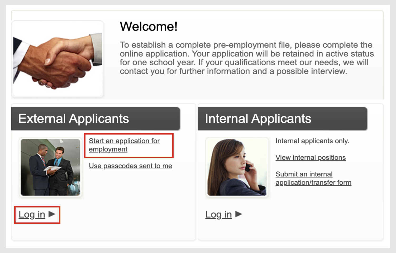 Where to Log In – Applicant Help
